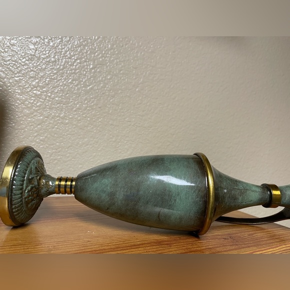 Accents | 195s Antique Brass Pitchervase Made In Israel Metallic Green ...
